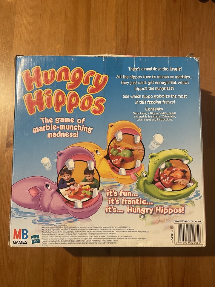MB games Hungry Hippos Game 2006 Edition Marble Munching fully complete ...