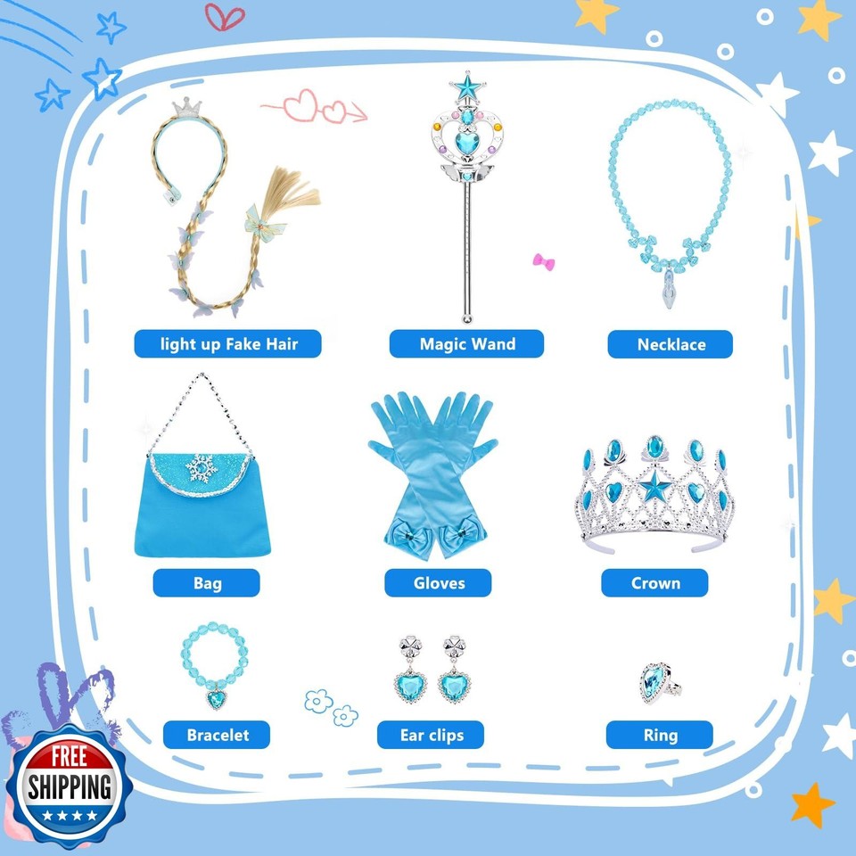 Meland Princess Dress Up for Girls, Light up Halloween Costume for ...