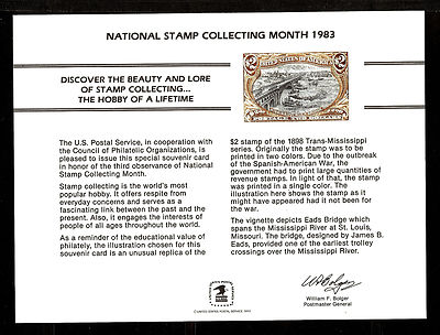 SOUVENIR CARD MINT National Stamp Collecting Month USPS 1983 | eBay