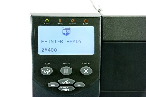 Zebra ZM400 Direct Thermal Label Printer ZM43N-2501-4000D Peel Rewinder ...