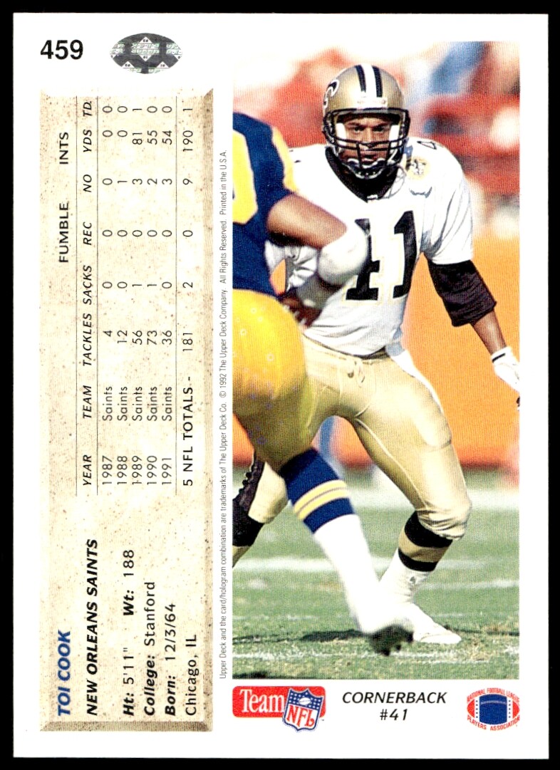 1992 Upper Deck - #459 Toi Cook for sale online | eBay