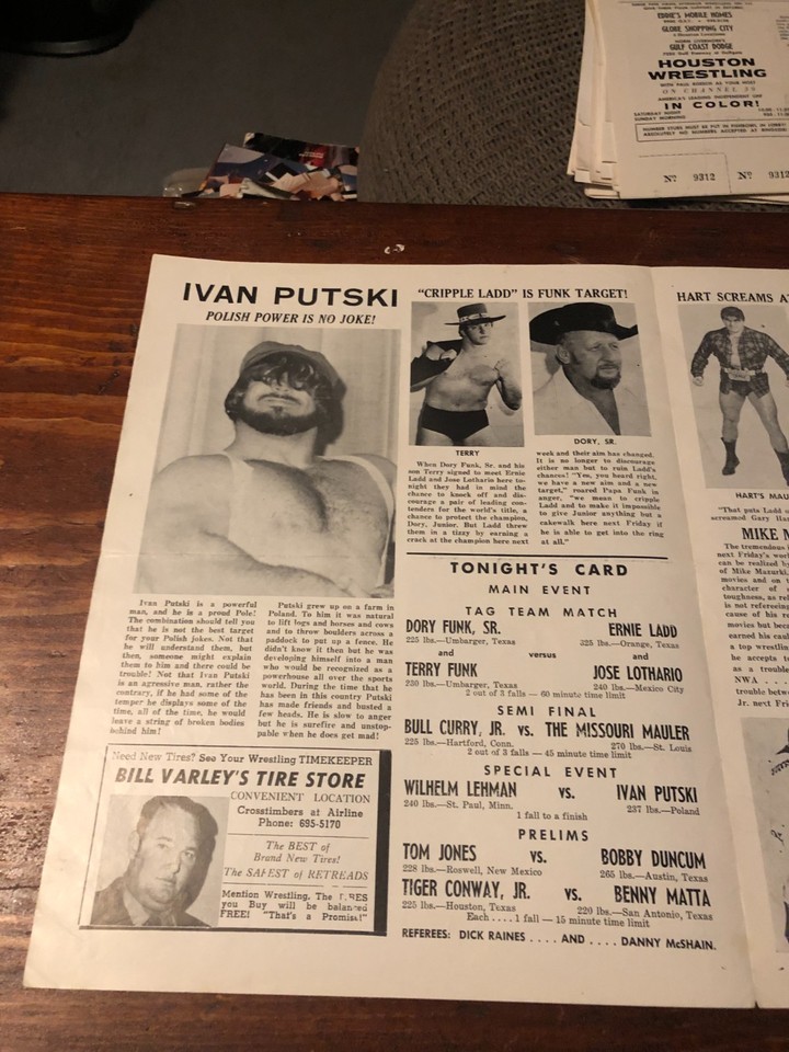 Vintage 01/05/1973 Houston, TX Paul Boesch Wrestling Program NWA/AWA ...