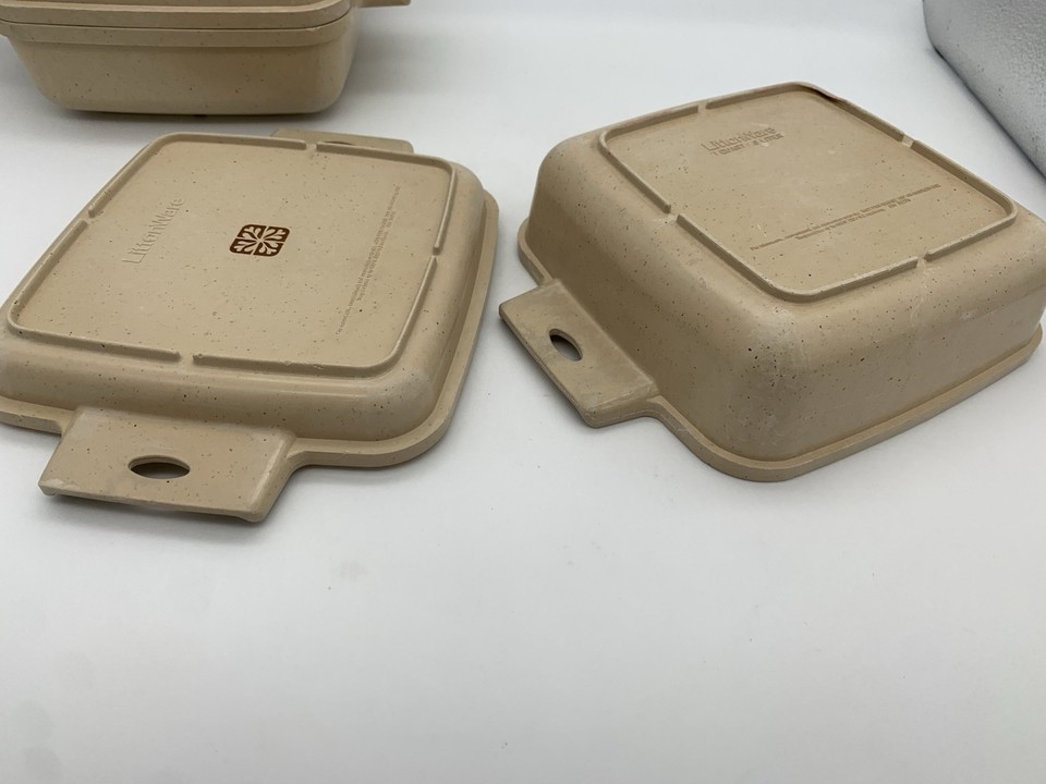 LittonWare Microwave Cookware Casserole Square Dish 39274 w/Lid 39271 ...