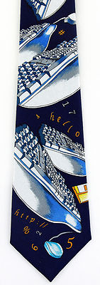 Computer Keyboards Men's Necktie Geek Computers Mouse Technology Blue ...