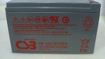 CSB / Hitachi HR 1251 W, F2FR, 12V, 51W, High Rate AGM Battery | eBay