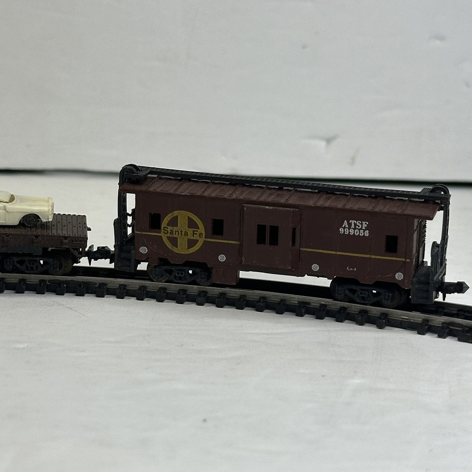 N Scale Lot 3 Lima Santa Fe Flat Car Automobile Load & Rapido couplers ...