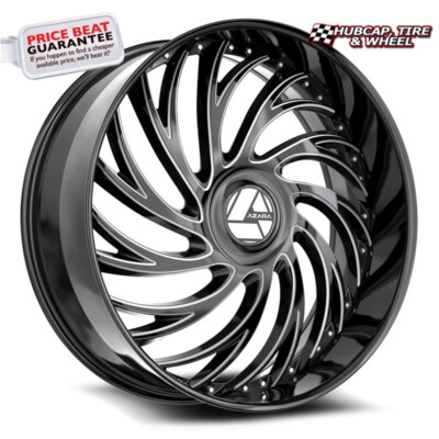 Azara AZX-101 GLOSS BLACK & MILLED - 24X9 - 5x115 BP, 32MM Offset (1 ...
