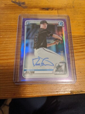 2020 Bowman Chrome 1st Auto Daxton Fulton Purple 134/250 CDA-DF Marlins ...