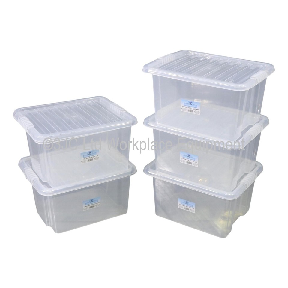 NEW British Made TML Clear Plastic Storage Box Boxes or Clear Lids 13 ...