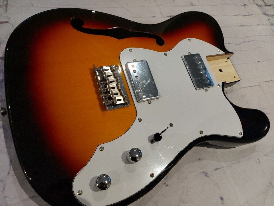 NEW LOADED Thinline Tele BODY Telecaster SUNBURST / WHITE PICKGUARD. HH ...