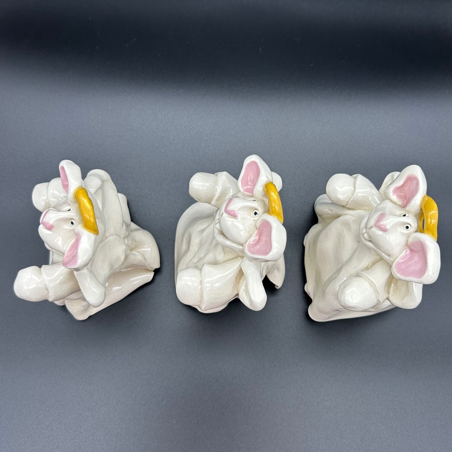 Robin Russell Ceramics Angel Bunny Choir Set of 3 | eBay