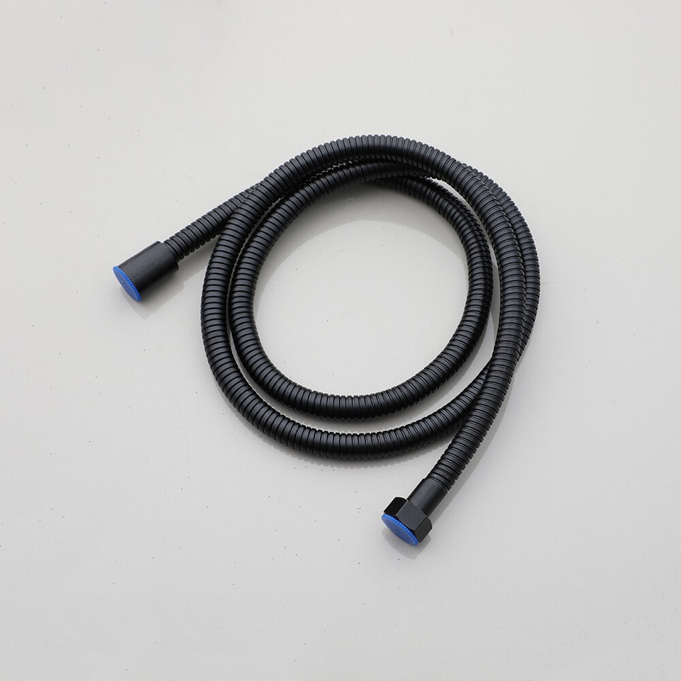 Black Shower Faucet Set Round Rain Head Wall Mounted Brass Mixer Valve ...