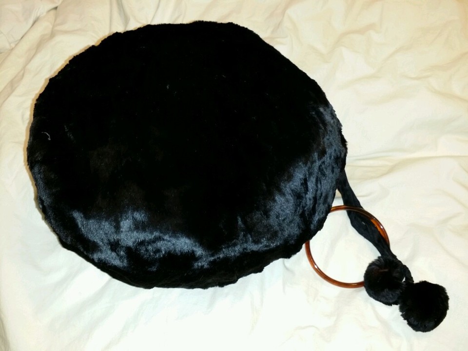 LUXURIOUS Vintage Antique Black FUR Muffler Muff Hand Warmer MUST SEE ...