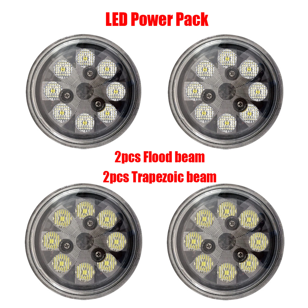 LED PAR36 GE 4509 Landing Light Pack 2pc Flood beam + 2pc Trapezoid ...