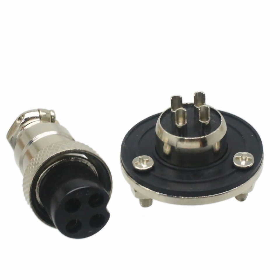 Power supply signal aviation plug M/F Connector M16 16mm 4Pin Flange ...