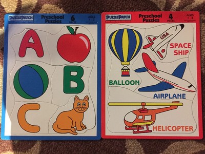 PUZZLE PATCH Set Of 2 Preschool Puzzle Air Transportation & ABC 1-3 | eBay