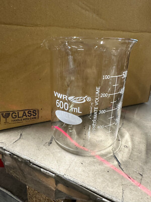 VWR Glass 600mL Low Form Griffin Beaker 6/PK | eBay