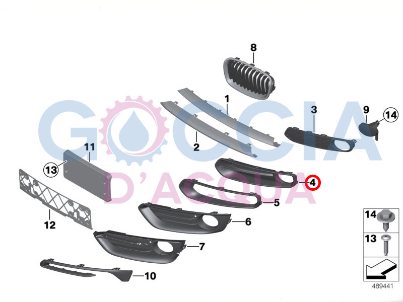 BMW 2 Series F22 F23 2013-18 Genuine Left Fog Grill PN 51117343731 for ...