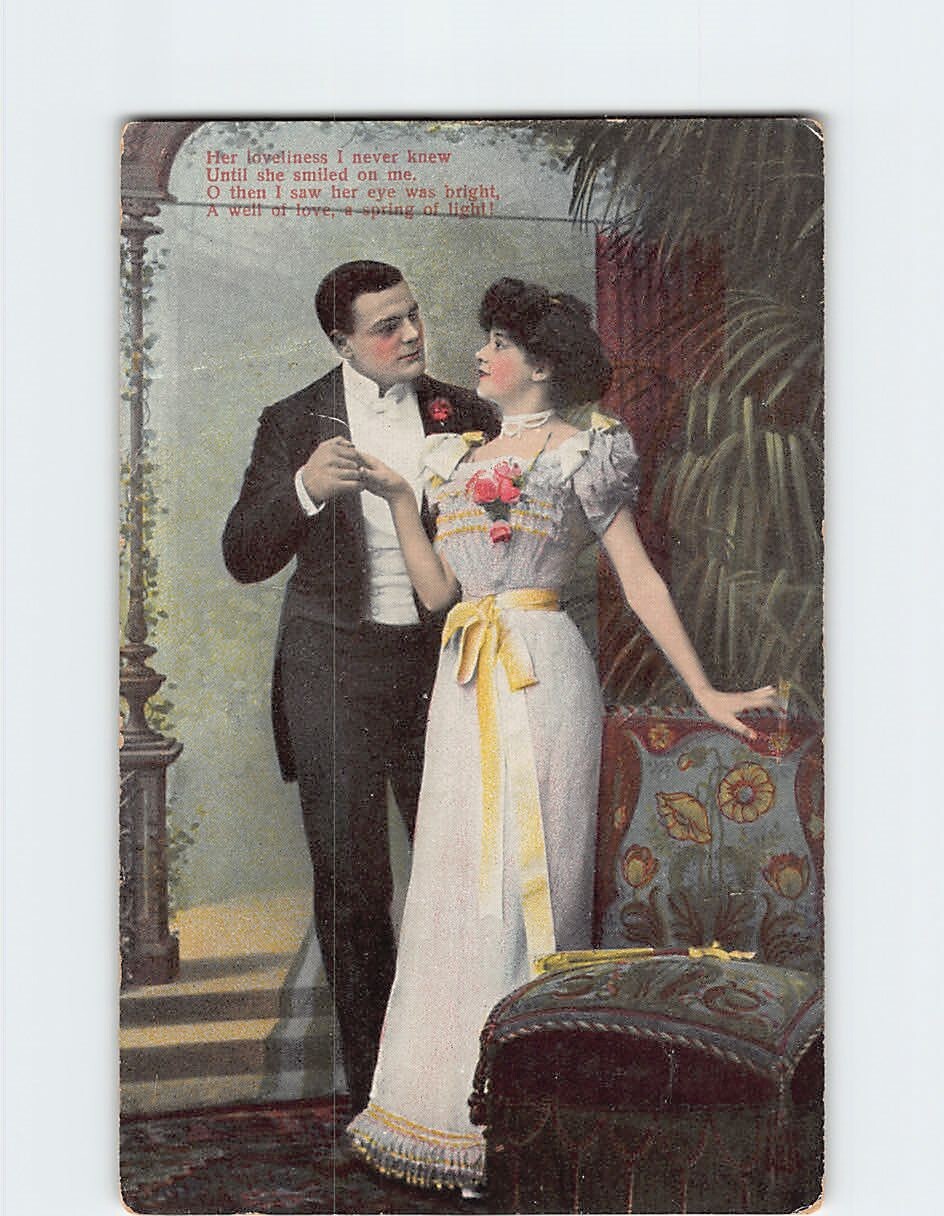 Postcard Love/Romance Greeting Card with Poem and Lovers Picture | eBay