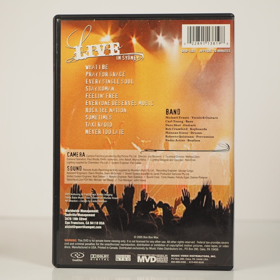 Michael Franti and Spearhead - Live in Sydney 2005 DVD/CD Dual Disc ...