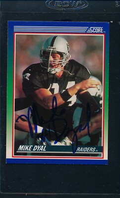 1990 Score #86 Mike Dyal Raiders Signed Auto *52382 | eBay