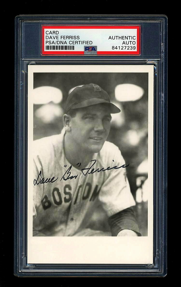 DAVE "BOO" FERRISS SIGNED PHOTO PSA/DNA SLABBED AUTOGRAPHED BOSTON RED ...