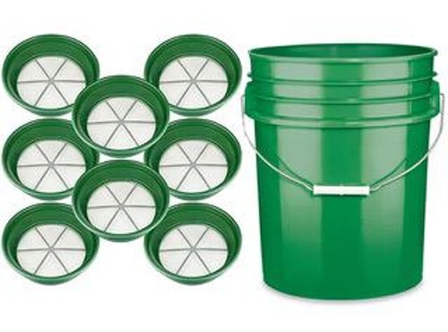 8pc CLASSIFIER SIFTING PAN SET FOR GOLD PANNING FREE Green 5-Gallon ...
