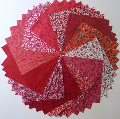 48 - 5" Assorted Red Quilt Fabric Squares 100% Cotton Charm Pack | eBay