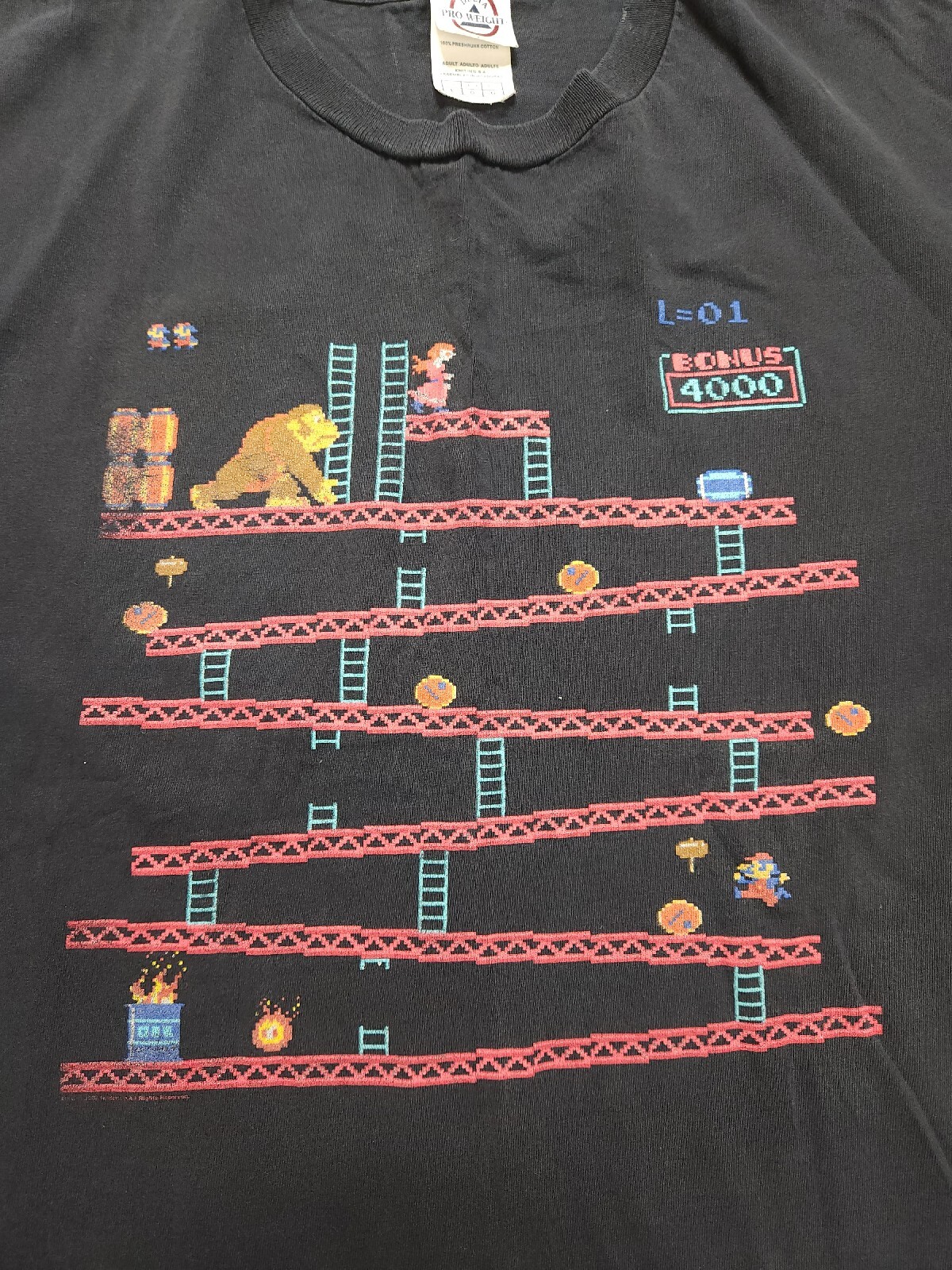 Vintage Donkey Kong Arcade Ladder Game Retro T Shirt … - Gem