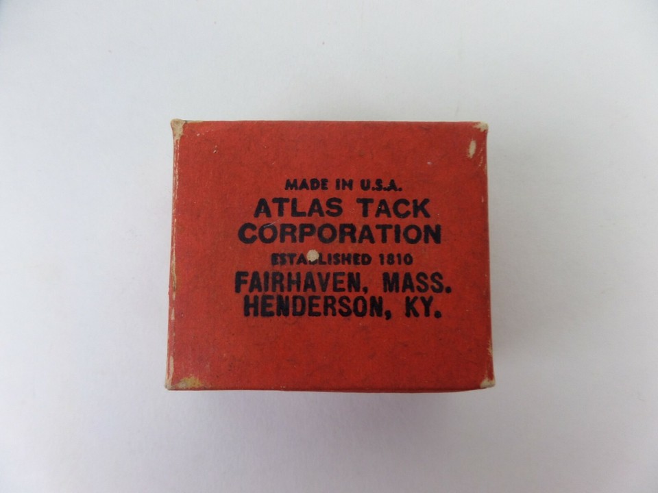 Vintage Atlas Brand Carpet Tacks Paper Box with No. 6 Tacks Red Box ...