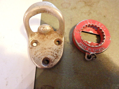 2K-2 vintage bottle openers- BROWN Mfg. #101 and BEV KEY -made canada ...