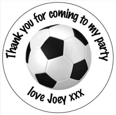 Personalised Football Birthday Stickers Party Thank You Sweet Cones ...