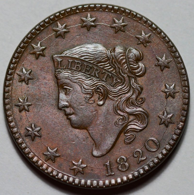 1820 Coronet Head Large Cent - Large Date (N-13) - US 1c Copper Coin | eBay