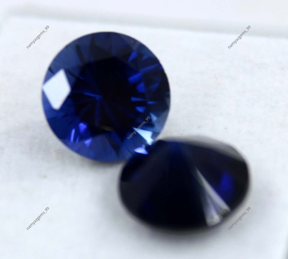 7 Ct Extremely Natural SAPPHIRE Blue ROUND Cut Gemstone CERTIFIED Loose ...