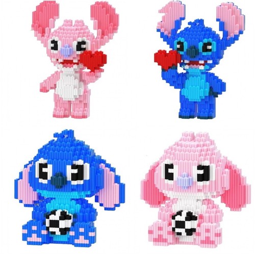 Stitch & Angel 3D Puzzle Micro Connection Building Blocks DIY 19.5cm ...