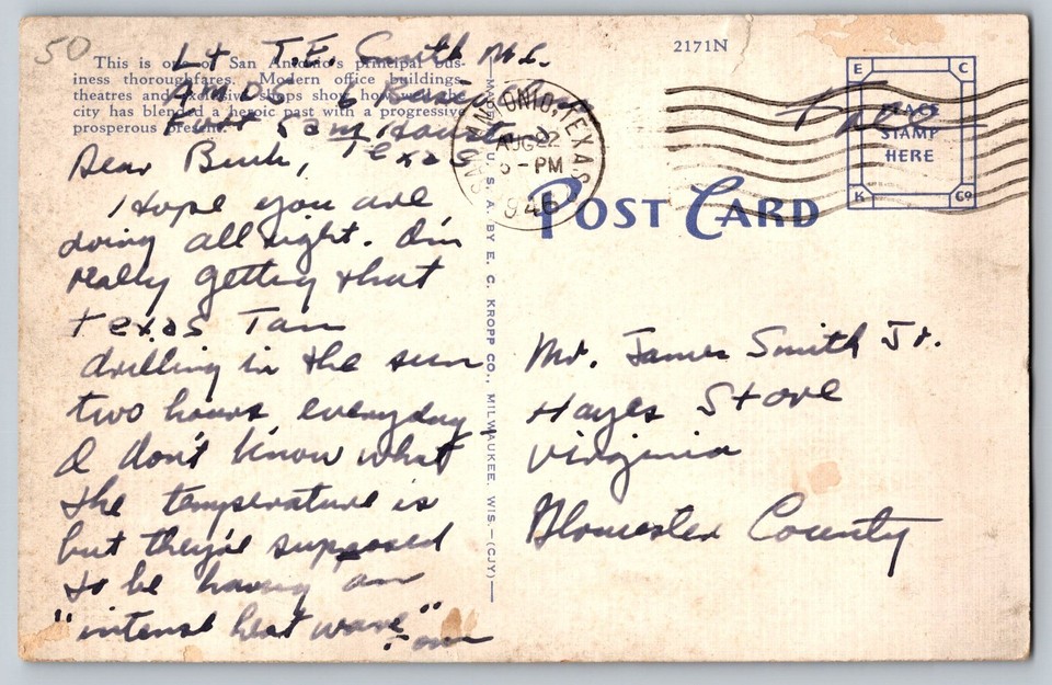 Postcard Houston Street - San Antonio Texas 1945 | eBay