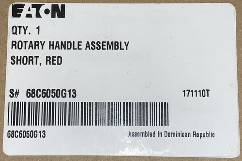 EATON CUTLER HAMMER Short RED Rotary Handle Assembly 68C6050613 | eBay