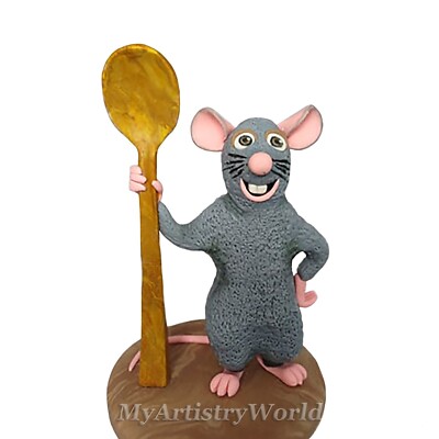 Remy (Ratatouille) cake topper. Edible 3D fondant/gum paste Remy ...