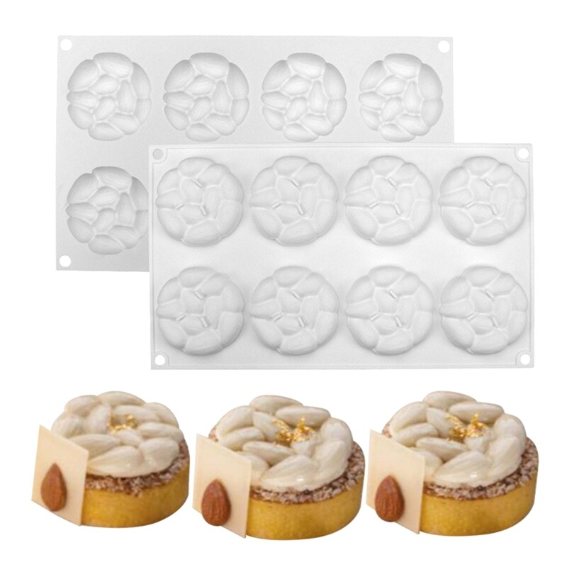Round Almonds Silicone Cake Mold for Chocolate Mousse Ice Cream Dessert ...