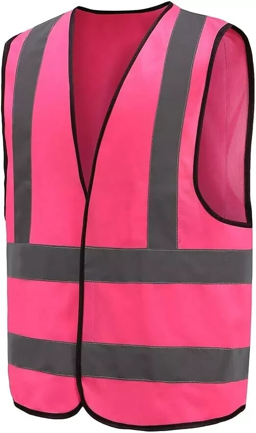 x4 Orange Hi-Viz Vests, x1 Pink, Safety EN471 Waistcoat Visibility ...