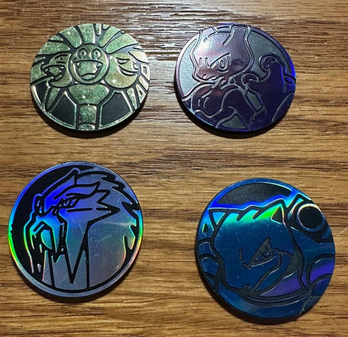 Miscellaneous Lot of 4 POKEMON trading card game coins Mew Too ...