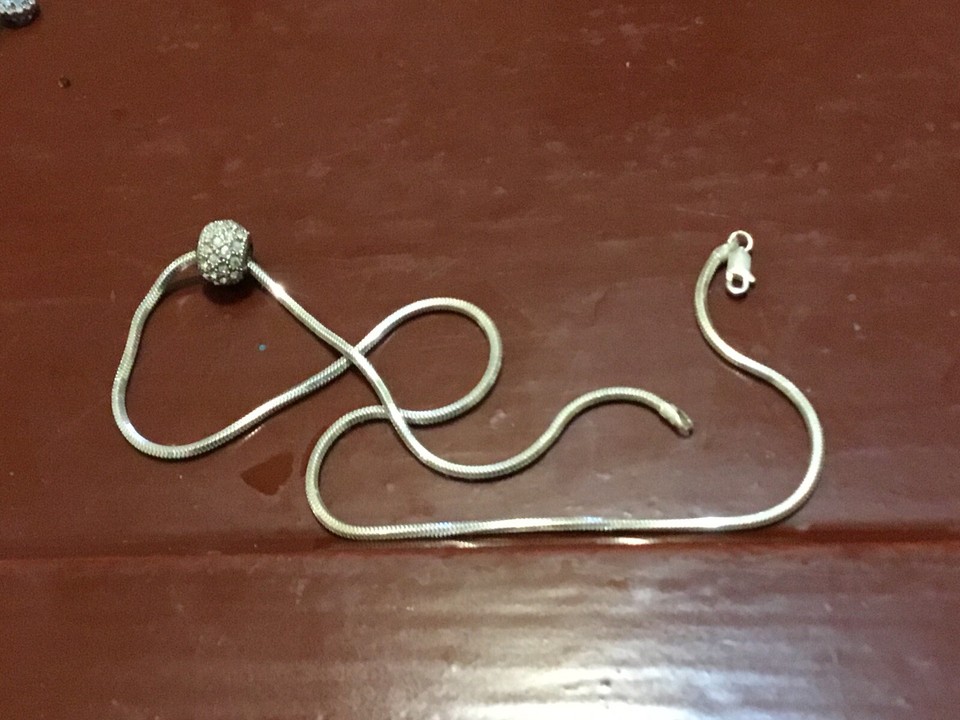 Sterling Silver 18”.925 Chain With 💍 /cz Charm From Estate Sale | eBay