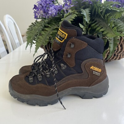 Mens Asolo Cerro Torre GTX Gore Tex Brown Suede Lace Up Hiking Boots ...