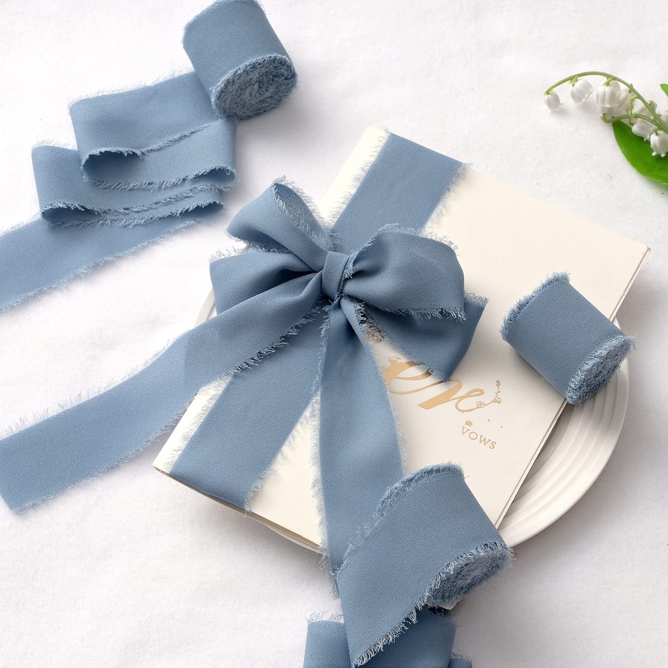 Dusty Blue Ribbon 3 Rolls Graduation Ribbons 1.5" x 7Yd Wrapping Ribbon ...