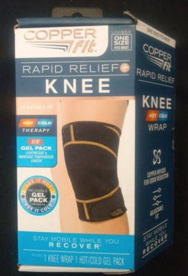 Copper Fit® Rapid Relief Knee Compression Wrap Brace with Hot and Cold ...