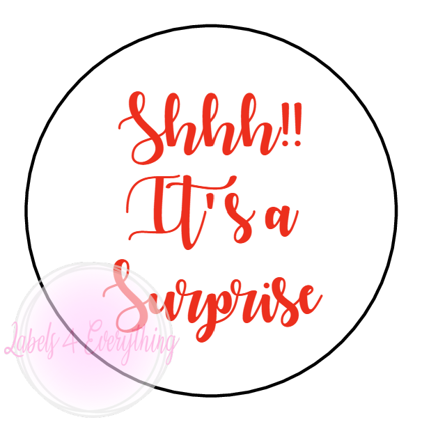 Shhh It's A Surprise Suprise Stickers Party Bag Sweetie Cone Birthday ...