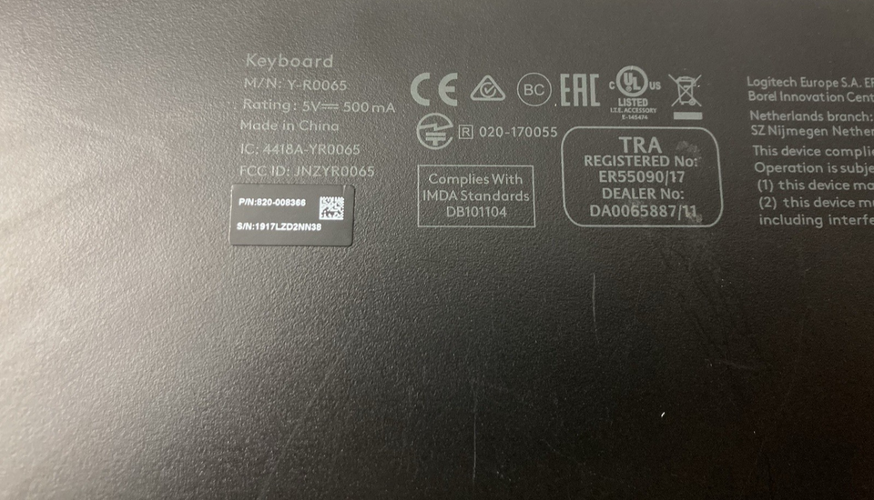Logitech K800 Y-R0065 Illuminated Wireless Keyboard with USB Dongle ...