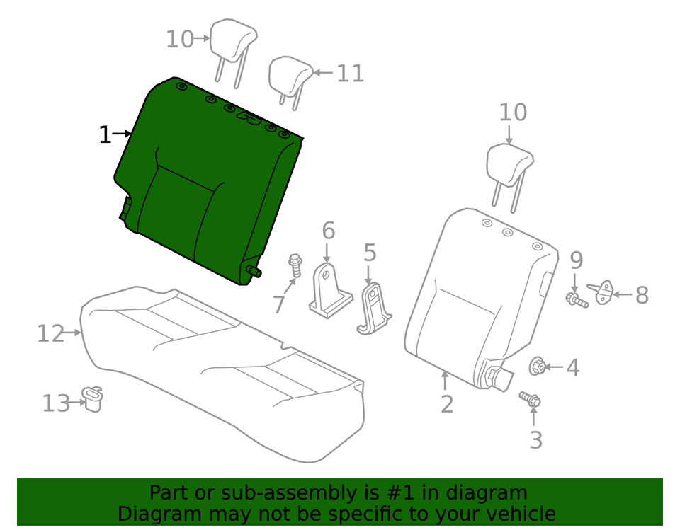 Genuine Nissan 2021-2024 Nissan Kicks - Seat Back Assembly 88600-5R00A ...