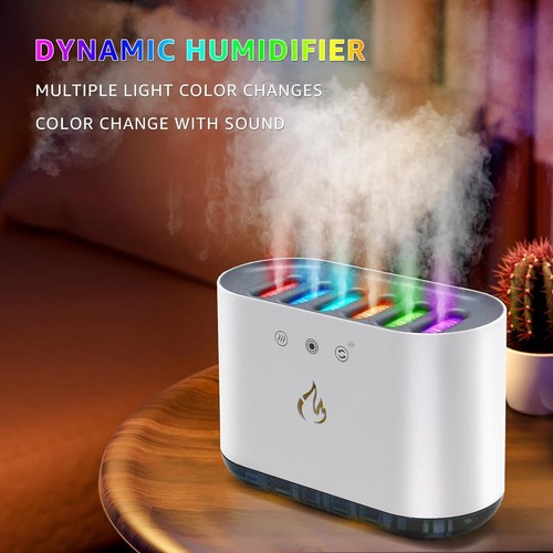 900ml Ultrasonic Cool Mist Humidifier Dynamic Humidifier with Colorful ...