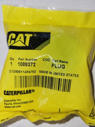 NEW OEM Caterpillar (CAT) 1089372 108-9372 PLUG Ships Free! | eBay